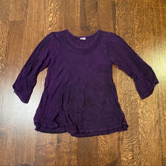 India Boutique | Tops | Purple Sheer Blouse | Poshmark